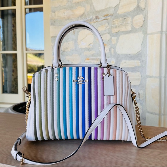 Coach | Bags | Coach Multicolor Striped Handbag | Poshmark